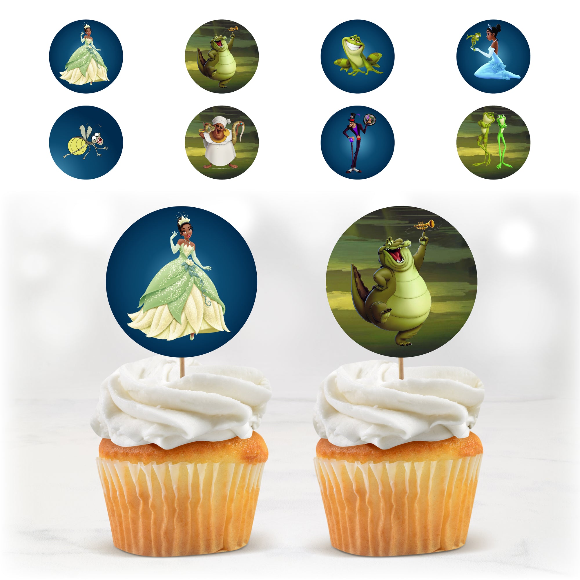 Cupcake Toppers - La Princesse et la Grenouille - CililaCreation