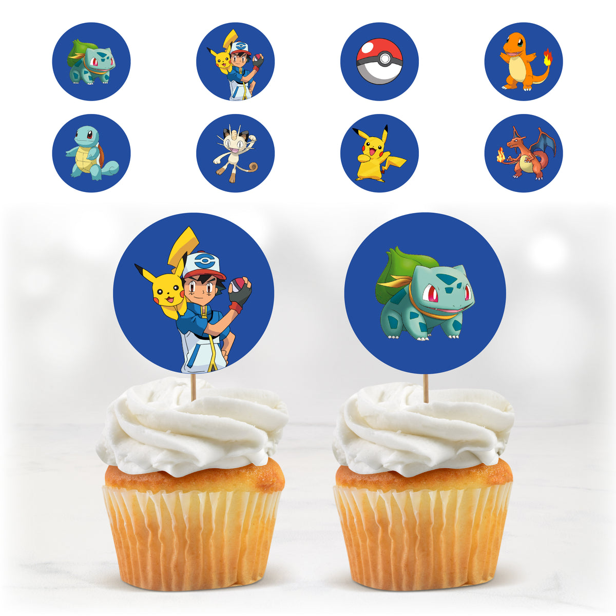Cupcake Toppers - Pokémon - CililaCreation
